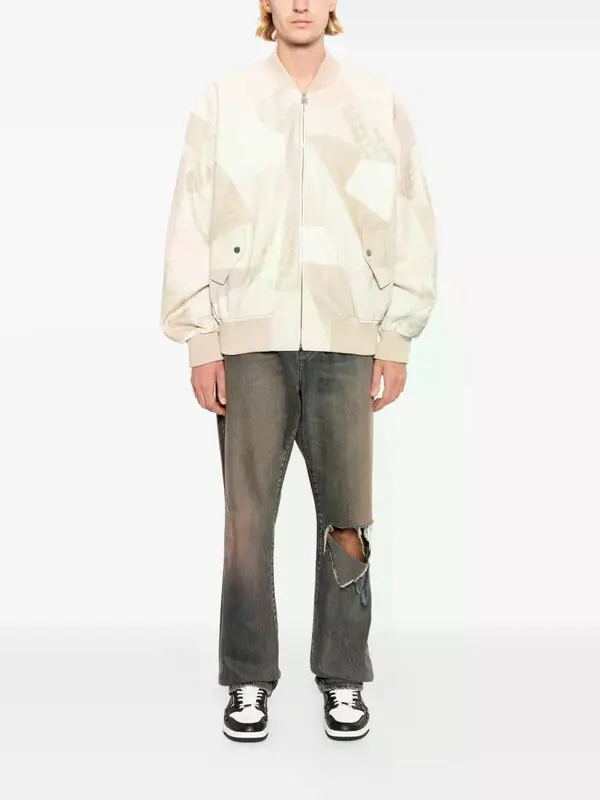 Amiri Patchwork Bomber Jacket - Neutrals