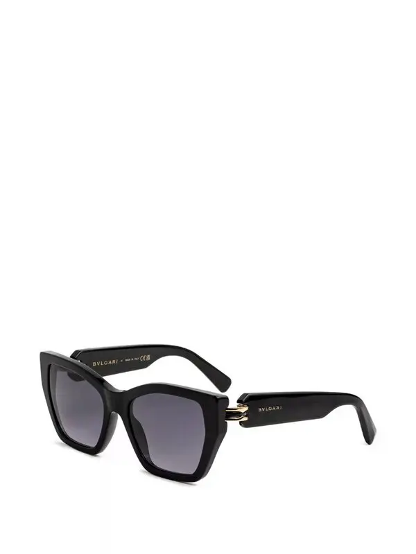 BVLGARI Cat Eye Sunglasses With Gold Tone Logo