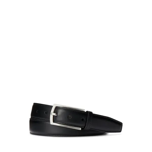 Ralph Lauren Calfskin Belt With Silver-tone Buckle - Black