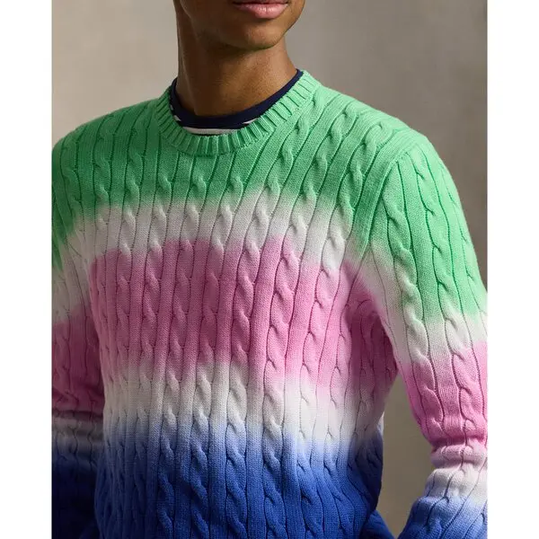 Ralph Lauren Dip-dyed Cable-knit Cotton Sweater