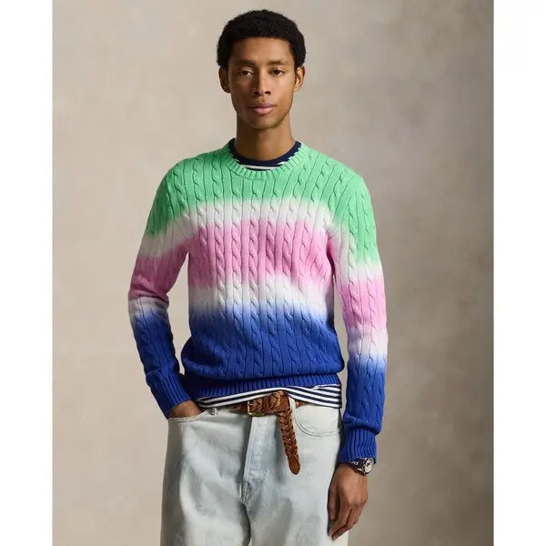 Ralph Lauren Dip-dyed Cable-knit Cotton Sweater