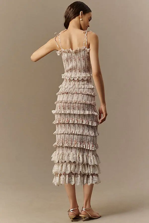 V. Chapman Tiered Floral Maxi Dress - Victorian Stripe | Editorialist