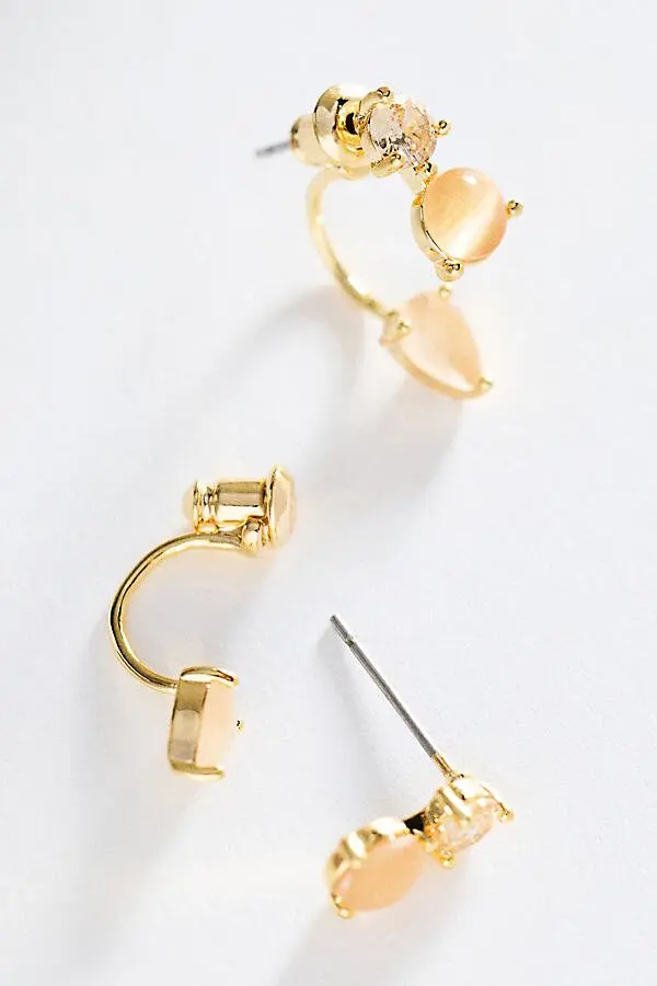 Anthropologie Cubic Zirconia Ear Jacket Earrings - Silk