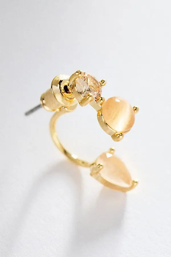 Anthropologie Cubic Zirconia Ear Jacket Earrings - Silk