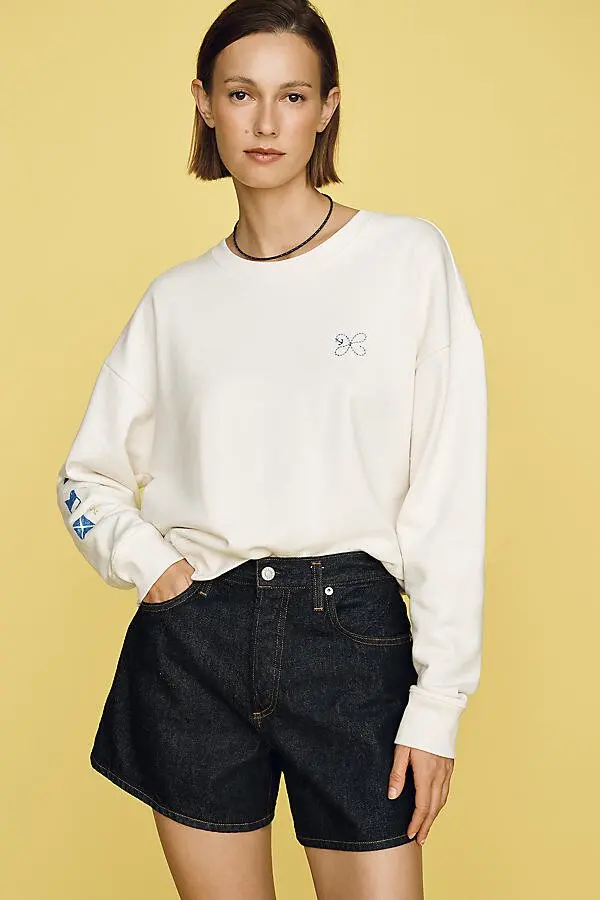 Maeve Embroidered Flag Sweatshirt