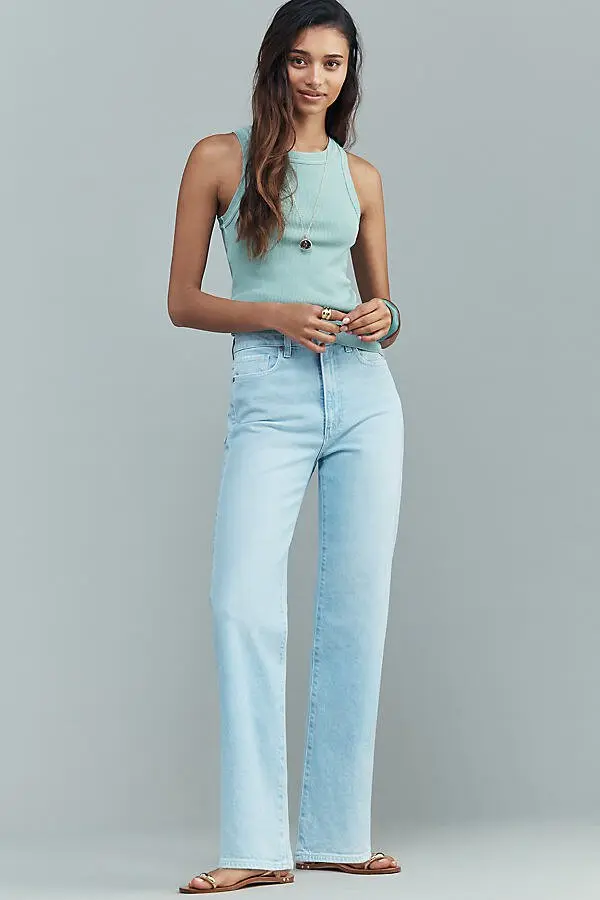 Paige Stevie High-rise Straight-leg Jeans - Fleur De Mer