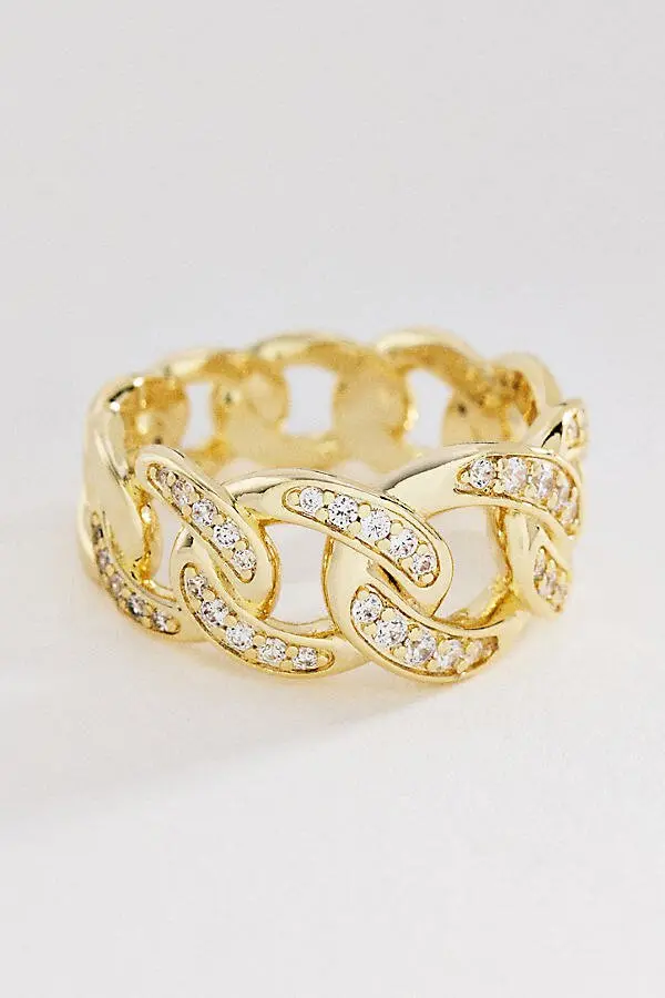 Melinda Maria Graduated Pavé Julian Ring - Gold