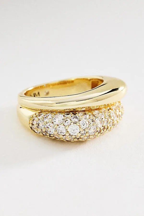 Melinda Maria Pavé Double Ring - Gold