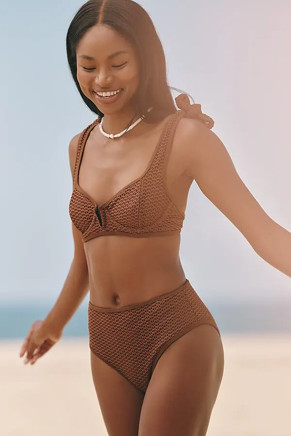 Beach Riot Crochet Bikini Top - Cocoa