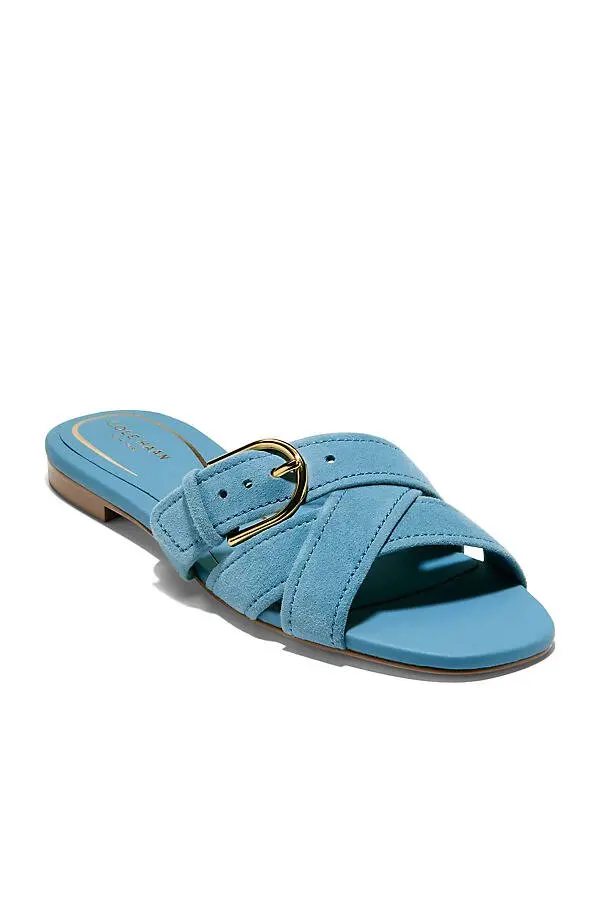 Cole Haan Velma Buckle Slides - Blue