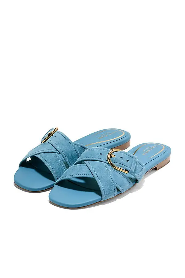 Cole Haan Velma Buckle Slides - Blue