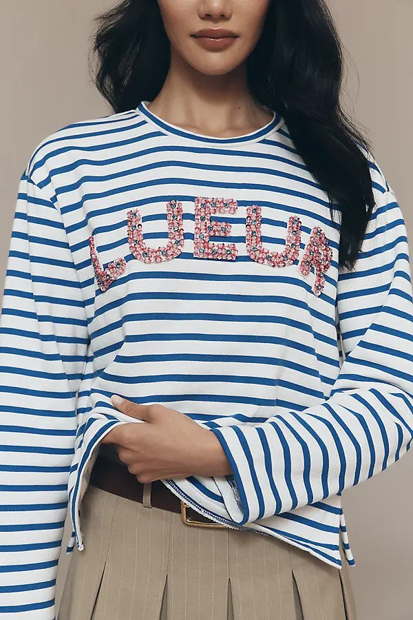 Endless Rose Embellished Striped Pullover