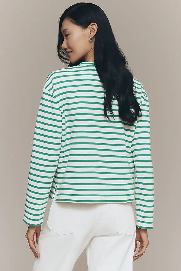 Endless Rose Embellished Striped Pullover - Green Stripe