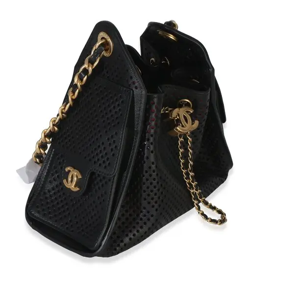 Chanel Perforated Calfskin Hobo Bag