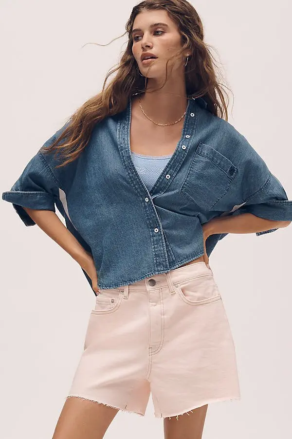Maeve Mabel Boxy Denim Shirt