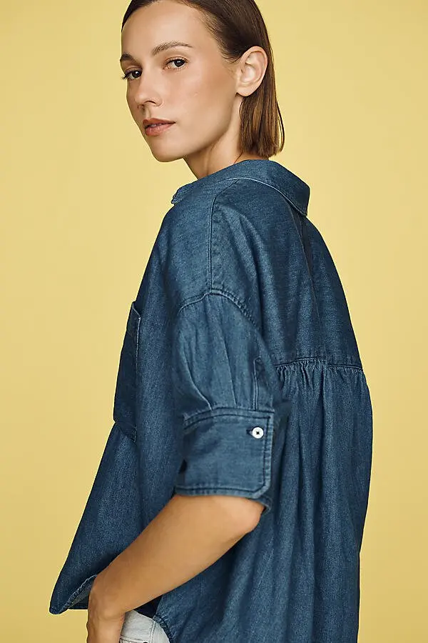 Maeve Mabel Boxy Denim Shirt