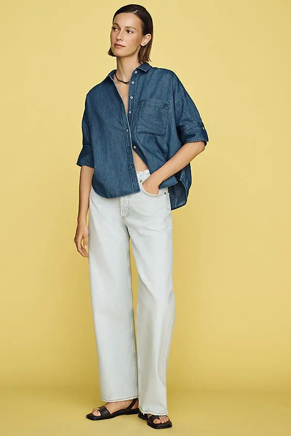 Maeve Mabel Boxy Denim Shirt