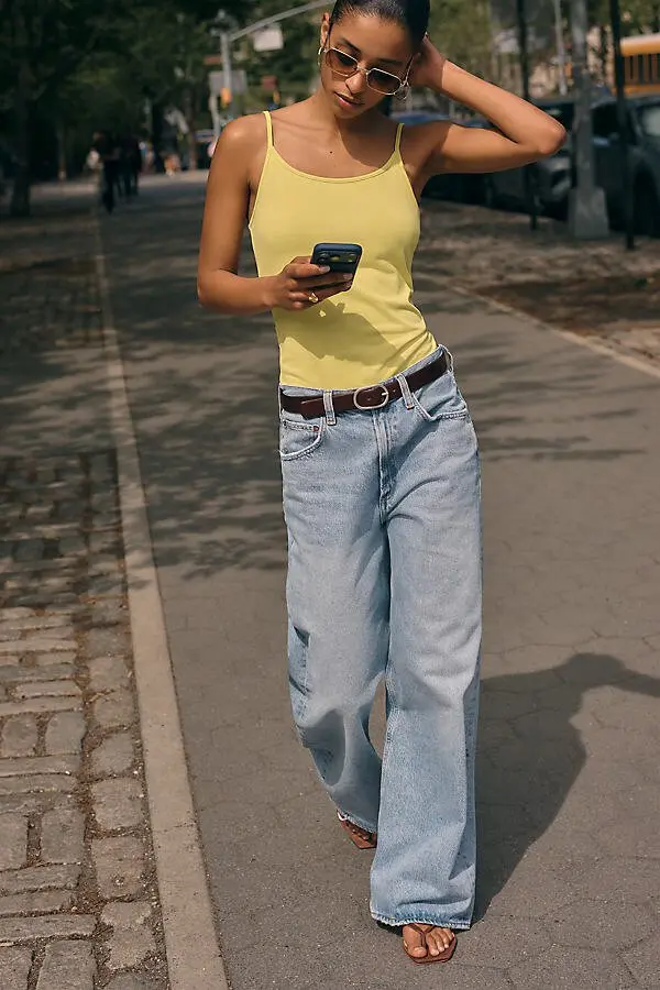 PISTOLA Larsen High Rise Relaxed Flare Jeans - Mellow