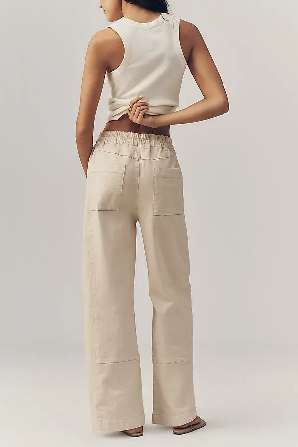 PILCRO Izzie Relaxed Full-length Barrel Jeans - White