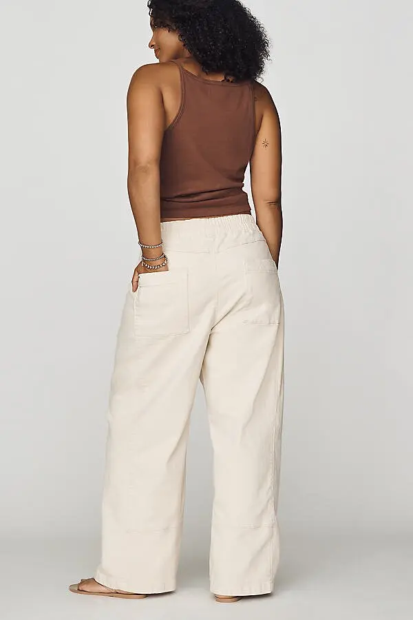 PILCRO Izzie Relaxed Full-length Barrel Jeans - White