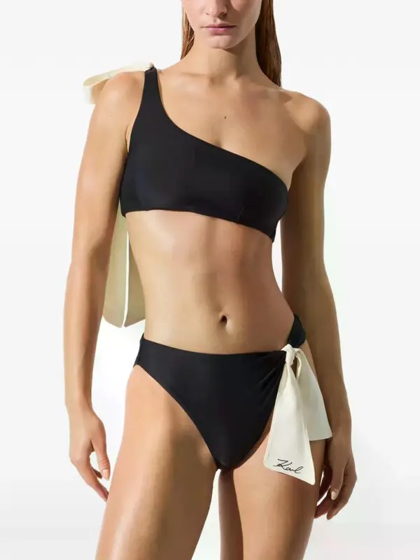 Karl Lagerfeld One-shoulder Bikini Top With Bow Detail
