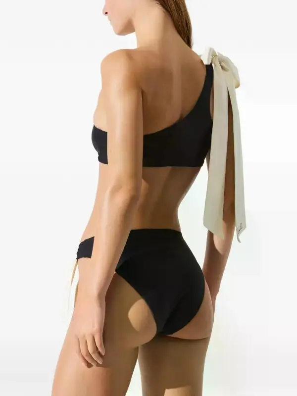 Karl Lagerfeld One-shoulder Bikini Top With Bow Detail