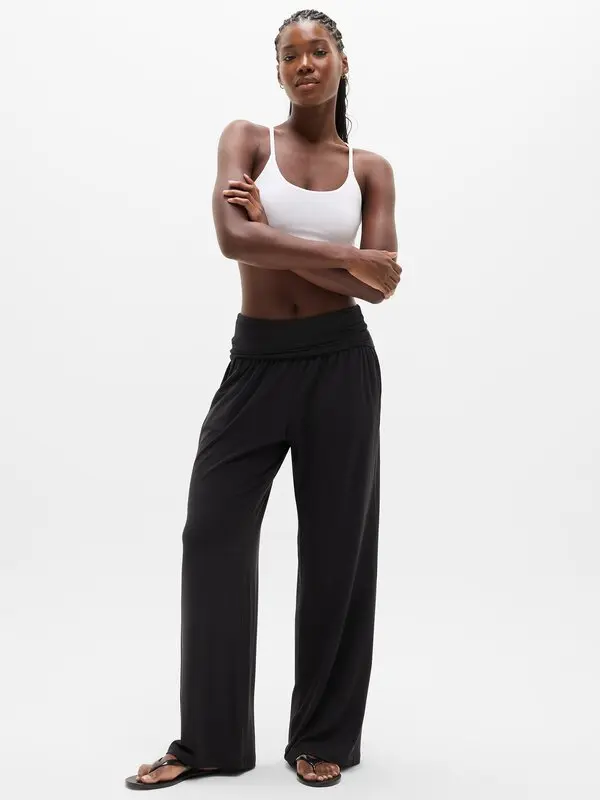 Athleta Dream Drape Mid Rise Pant - Black