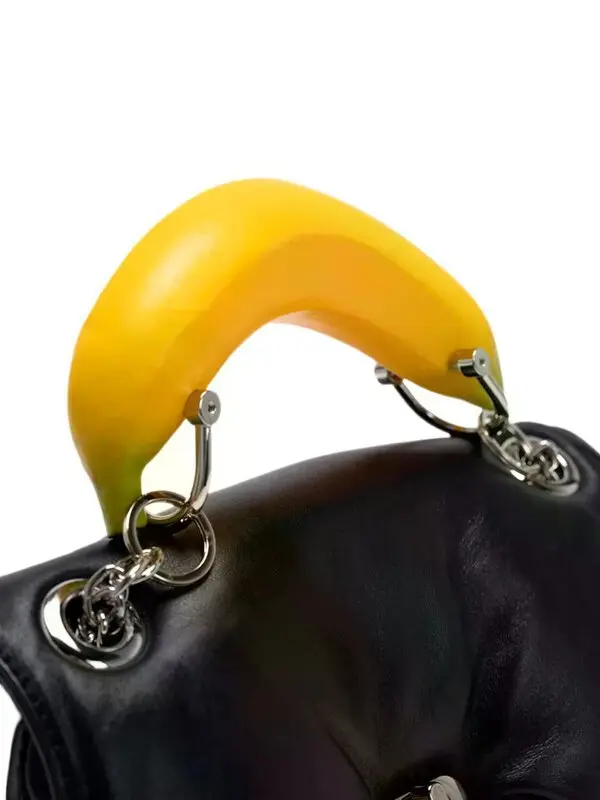 Mihara Yasuhiro Banana-handle Padded Leather Shoulder Bag