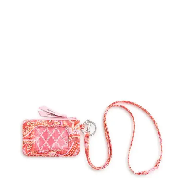 VERA BRADLEY Zip Id Pouch W/breakaway Lanyard In Sherbet - Pink