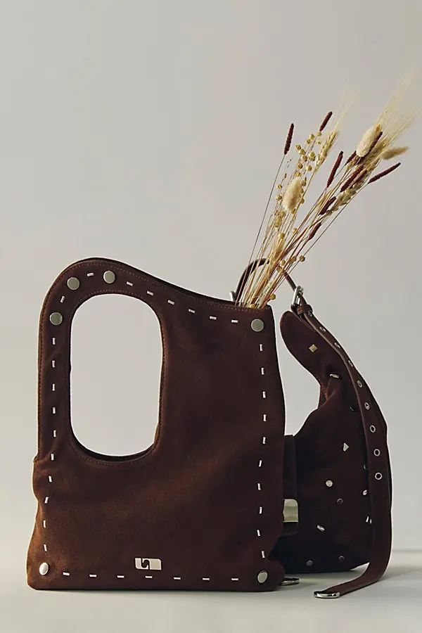 LAAGAM Nalia Shoulder Bag With Cut-out Handle - Cognac