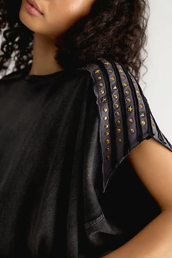 Free People We The Free Embellished Dolman Tee - Black