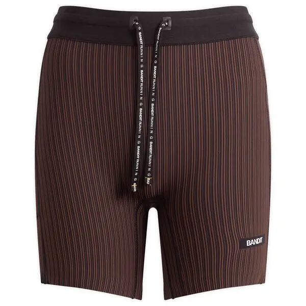 BANDIT Variegated Striped Cadence™ 5” Compression Short - Cacao/bandit Black