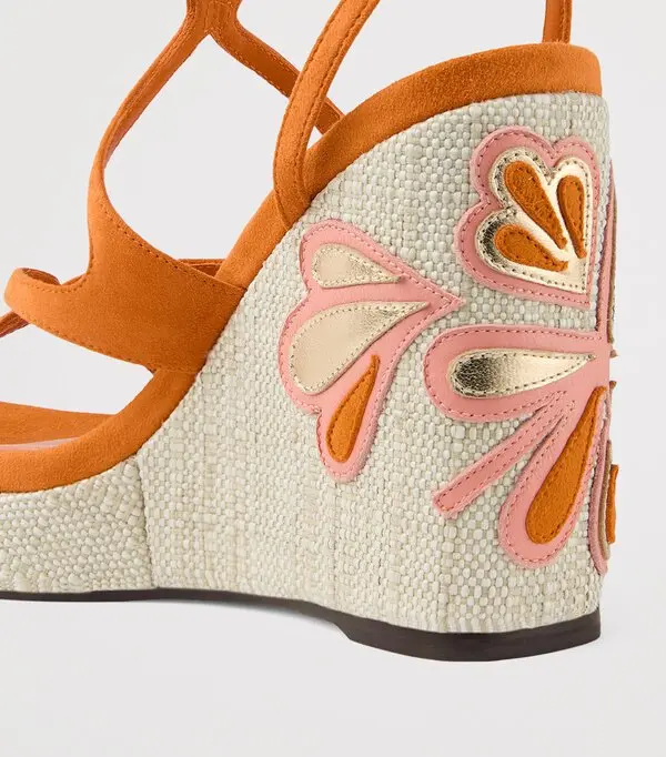 JIMMY CHOO Ayla 110 Suede Wedge Sandals