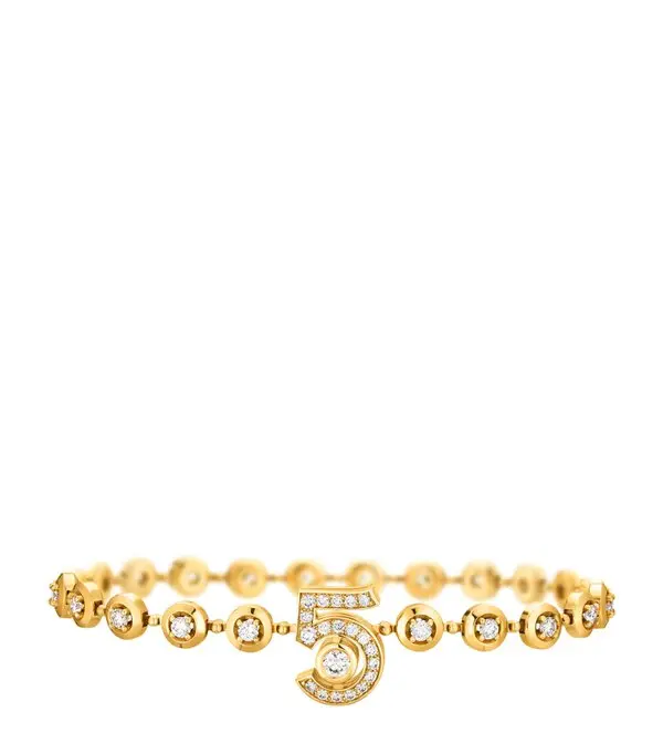 Chanel 18k Gold Diamond Eternal N°5 Line Bracelet - Yellow