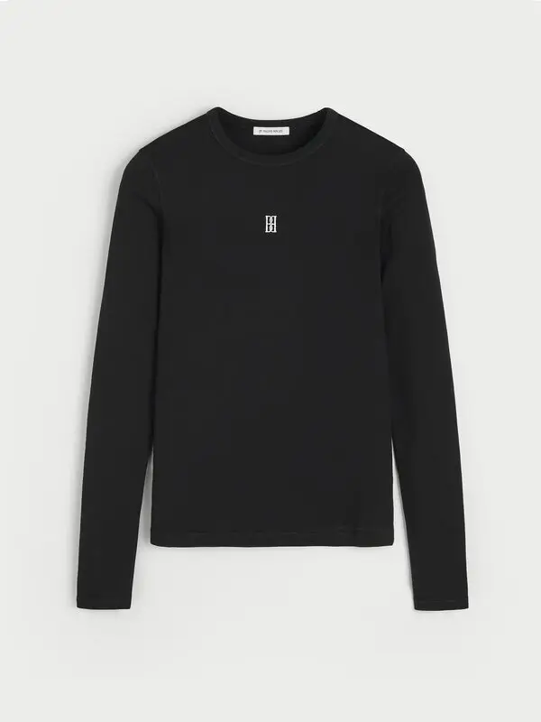 BY MALENE BIRGER Brita Organic Cotton Long-sleeved T-shirt - Black