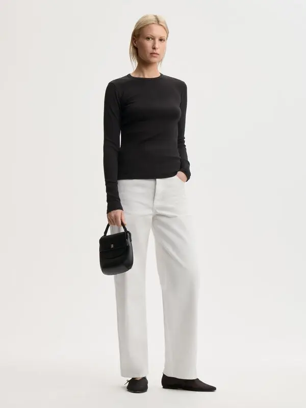 BY MALENE BIRGER Brita Organic Cotton Long-sleeved T-shirt - Black