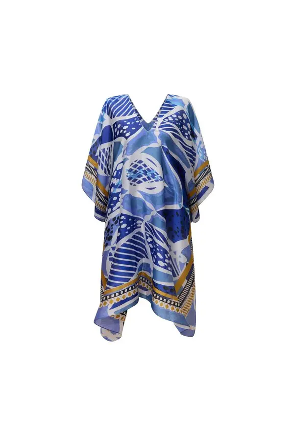 JAMES LAKELAND Petal Mosaic Kaftan - Blue