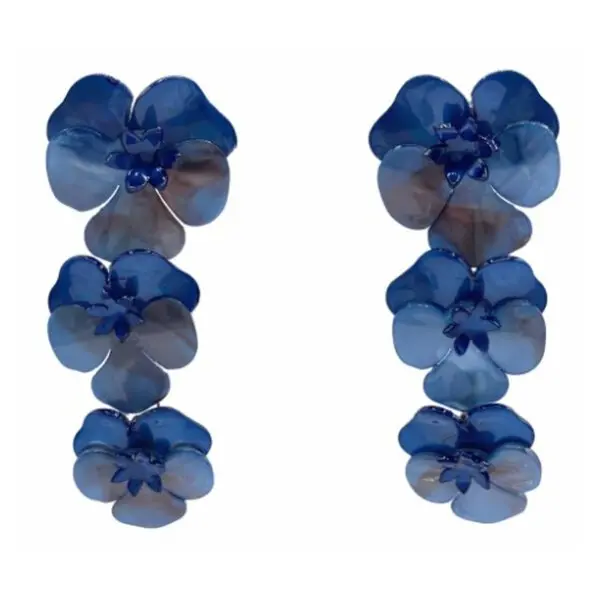 MICHAEL NASH JEWELRY Meadow Triple Drop Floral Earrings - Blue