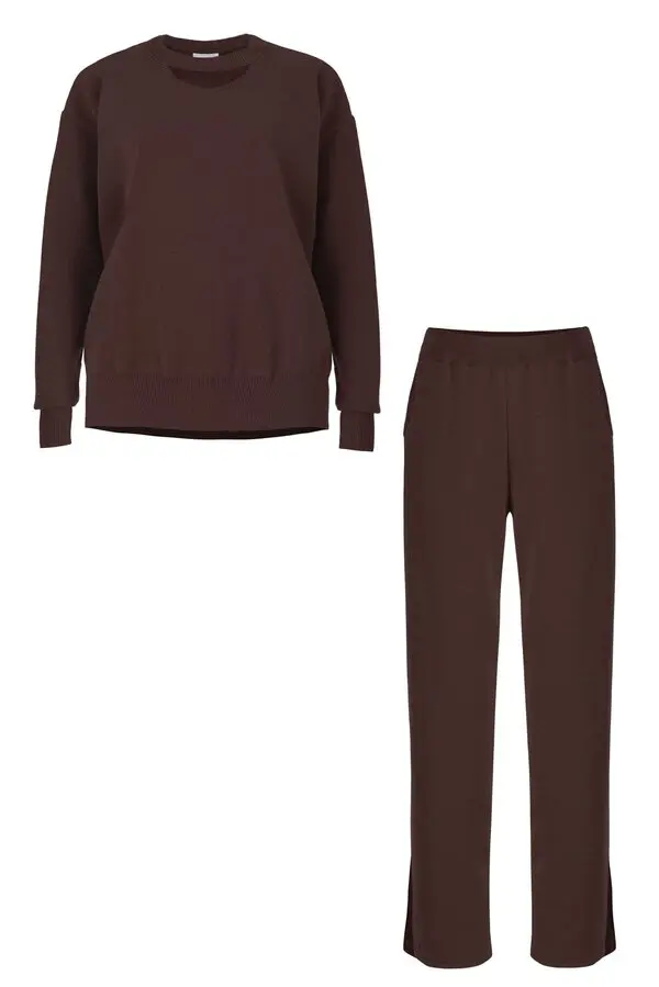 SALANIDA 100% Merino Wool Co-ord Set - Brown