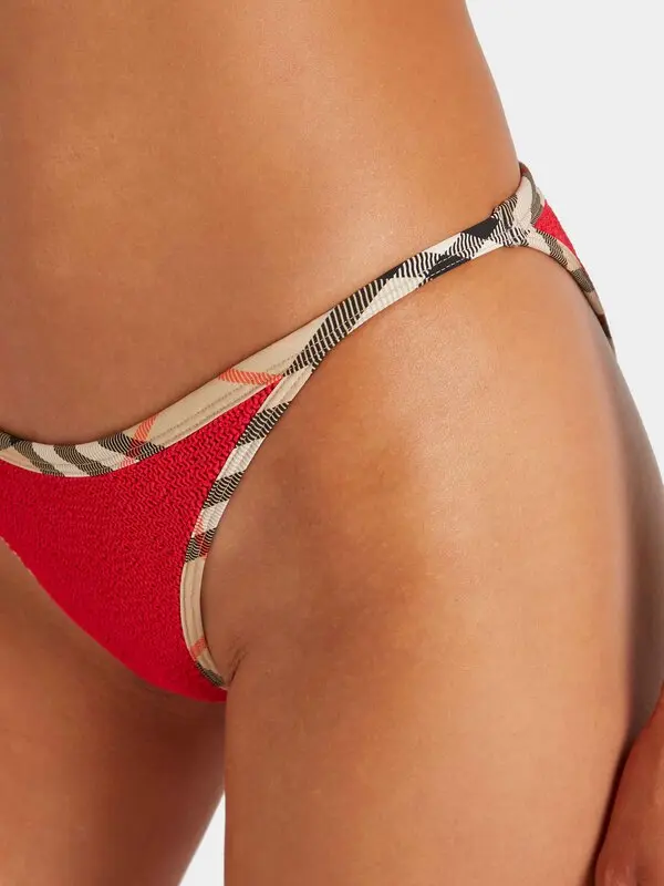 Hunza G X Burberry Two-piece Swimsuit With Burberry Check Trim - Red/check