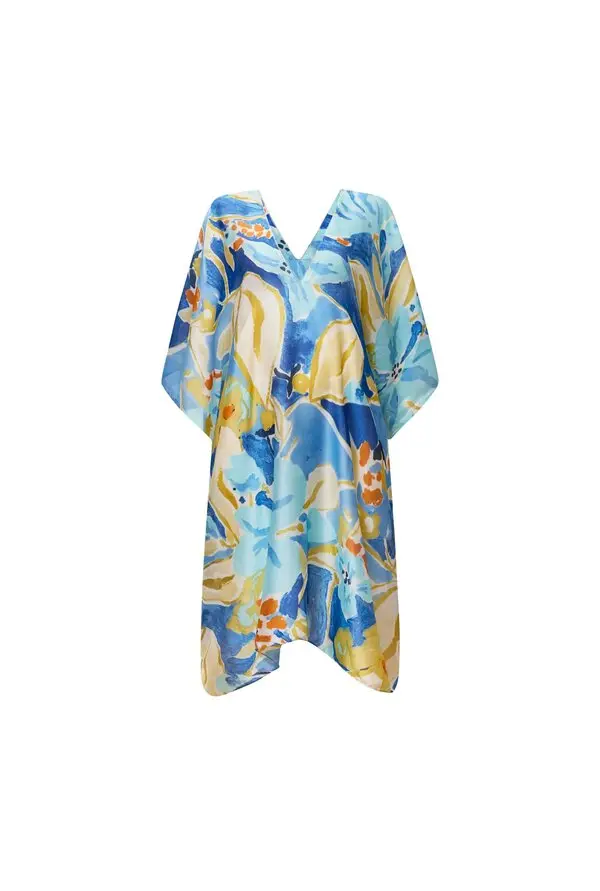 JAMES LAKELAND Abstract Floral V-neck Kaftan