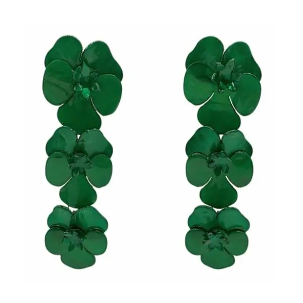 MICHAEL NASH JEWELRY Meadow Triple Drop Floral Earrings - Green