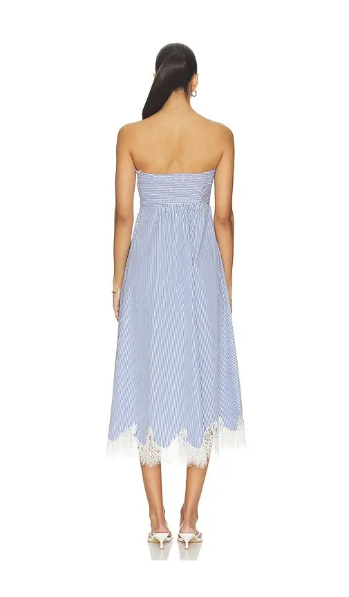 Cami Nyc Strapless Lace Trimmed Midi Dress