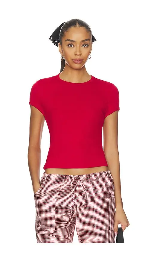 Donni. The Baby Rib Baby Tee - Red