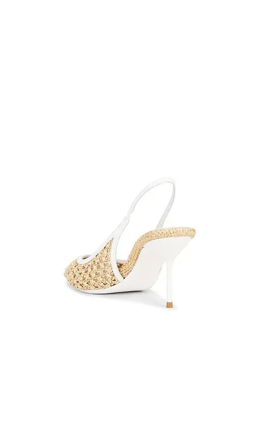 Paris Texas Lidia Slingback 70 Mesh And Straw Pump