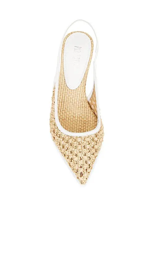 Paris Texas Lidia Slingback 70 Mesh And Straw Pump