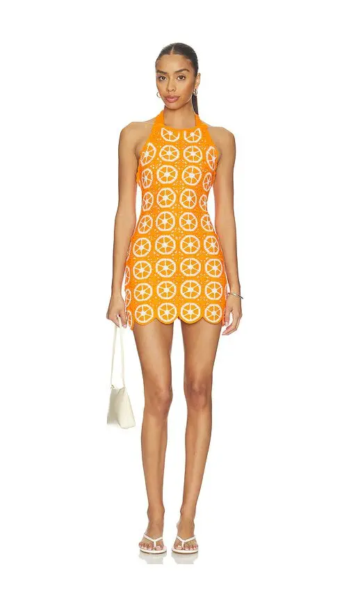 Show Me Your Mumu Happy Halter Mini Dress - Orange