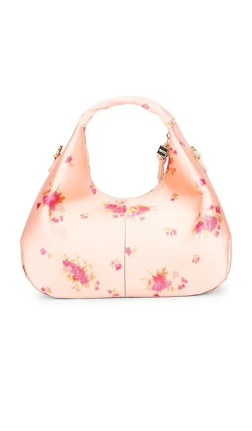 GANNI Printed Satin Hobo Mini Bag - Peach