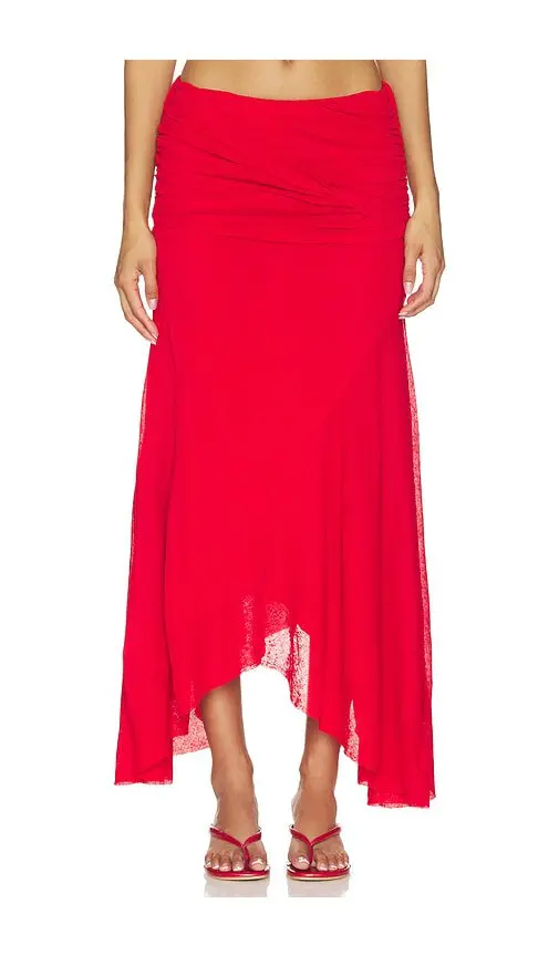 GANNI Marl Mesh Draped Long Skirt