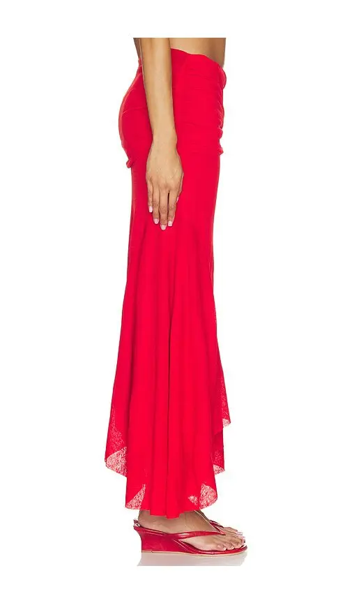 GANNI Marl Mesh Draped Long Skirt